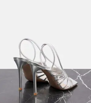 GIANVITO ROSSI Hellen 105 Metallic Leather Sandals