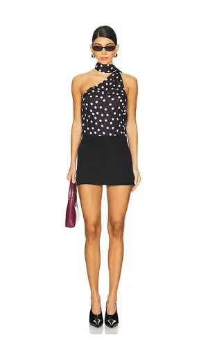 MORE TO COME Rialta One-shoulder Scarf Top - Black