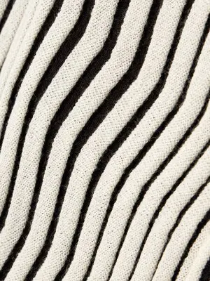 Bottega Veneta Striped Ribbed Wool Midi Dress