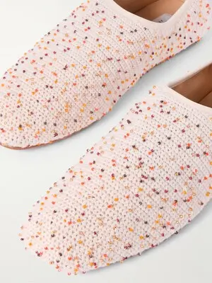 Gabriela Hearst Callie Beaded Crocheted Ballet Flats