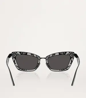 Dolce & Gabbana Steel Cat Eye Sunglasses - Black