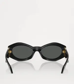Versace Geometric Frame Sunglasses - Black