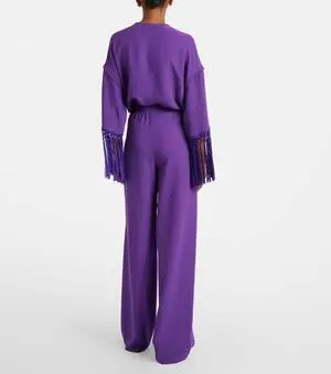 Valentino Garavani Cady Couture Wide-leg Trousers