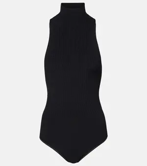 Alaïa Halterneck Jersey Bodysuit - Black