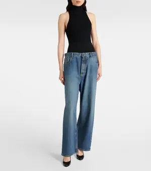 Alaïa Halterneck Jersey Bodysuit - Black