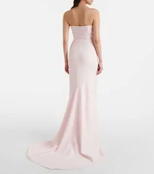 Safiyaa Sofie Embellished Crepe Bustier Gown