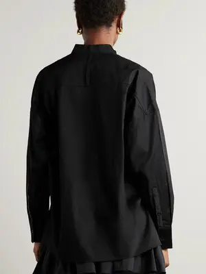 ABADIA Cotton-poplin Shirt With Bib Front