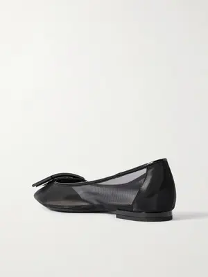 ROGER VIVIER Buckled Mesh Ballet Flats - Black