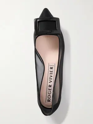 ROGER VIVIER Buckled Mesh Ballet Flats - Black