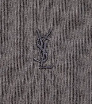 Saint Laurent Cotton Cassandre Vest - Grey