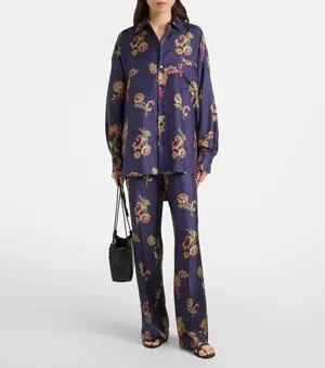 Etro Silk Palazzo Trousers