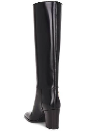 Saint Laurent Knee High Boots With Buckle Detail