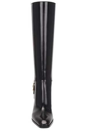 Saint Laurent Knee High Boots With Buckle Detail