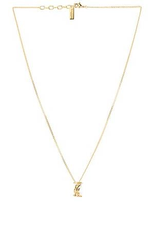 Saint Laurent Ring Pendant Necklace - Dore