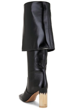 Chloé Georgia Foldover Square Toe Block Heel Boots