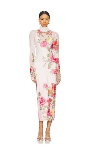 AFRM Shailene Mesh Dress With Floral Print - Pink
