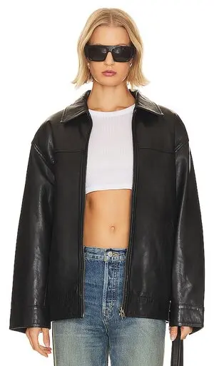 LAMARQUE Theia Leather Jacket - Black