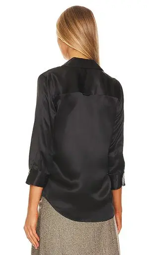 L'Agence Dani Silk Charmeuse Blouse - Black