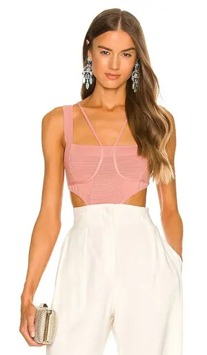 MICHAEL COSTELLO X Revolve Kameron Knit Bodysuit In . Also - Blush