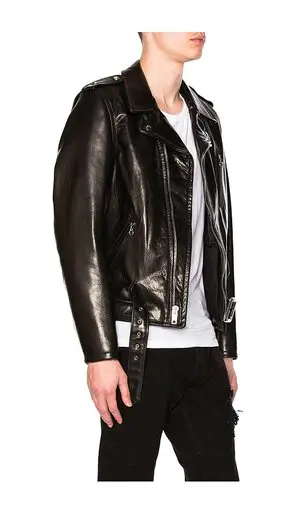 SCHOTT Pebbled Leather Moto Jacket