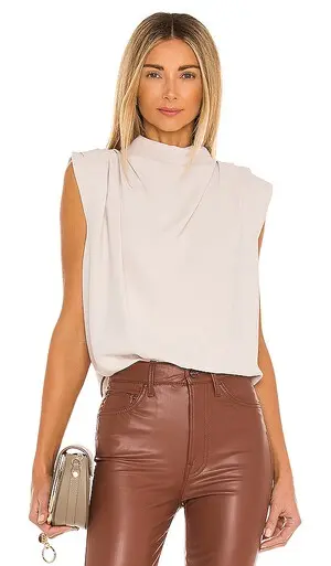 Amanda Uprichard Sleeveless Fabienne Top Cream