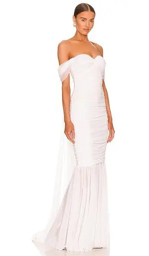 Norma Kamali Walter Fishtail Gown - White