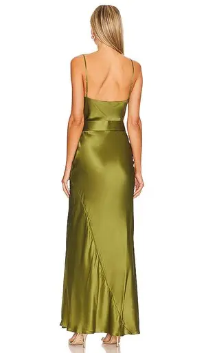 NICHOLAS Simone Cowl Neck Dress - Olive