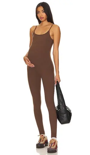 BUMPSUIT Rib Maternity Unitard - Brown