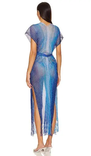 Luli Fama Ocean Queen Long Caftan - Blue