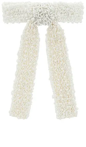 LOVERS AND FRIENDS Embellished Bow Barrette - Ivory