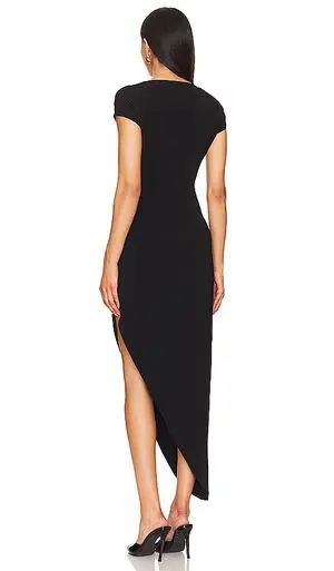 Norma Kamali Cap Sleeve Sweetheart Side Drape Gown