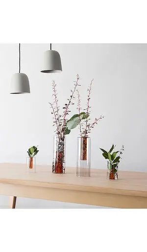 BLOCK Large Reversible Glass Vase - Grey