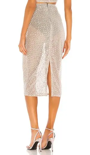 CAMILA COELHO Beatriz Sequin Embellished Midi Skirt