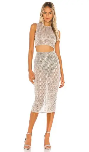 CAMILA COELHO Beatriz Sequin Embellished Midi Skirt