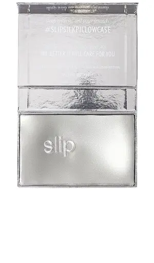 Slip Queen/standard Pure Silk Pillowcase In Silver - Metallic Silver