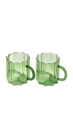 FAZEEK Wave Mugs Set Of 2 - Green