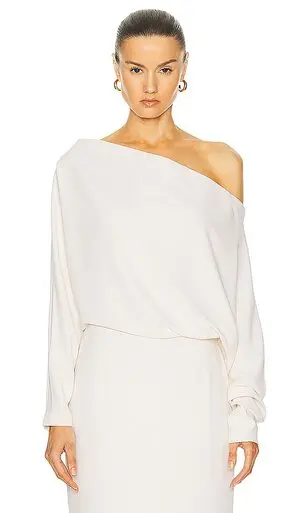 L'academie Katia Off-shoulder Crepe Top
