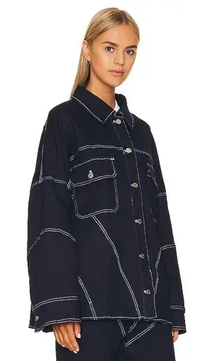 BY.DYLN Cyrus Contrast Stitch Denim Jacket