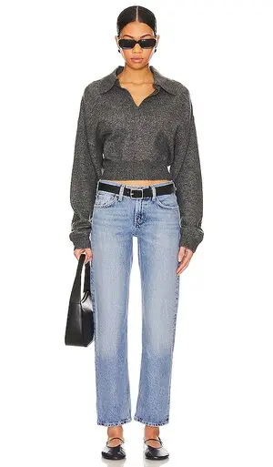 AGOLDE Amber Low Rise Straight Jeans In Light Wash Denim