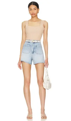 Rolla's Mirage Short Lyocell In Light Wash Denim