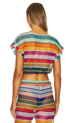 PQ SWIM Renee Crochet Crop Top - Multi