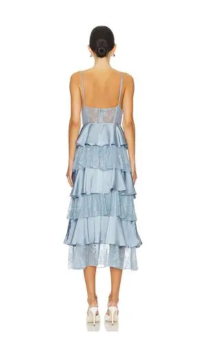WeWoreWhat Tiered Lace Midi Dress
