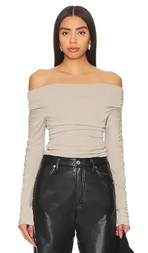 Steve Madden Off-the-shoulder Ruched Bodysuit