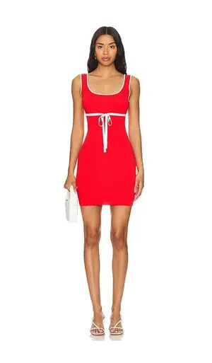 Amanda Uprichard Knit Mini Dress With Tie Detail - Red