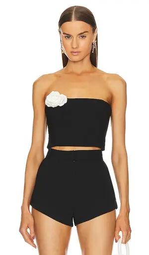 Amanda Uprichard X Revolve Mandy Rose Top - Black