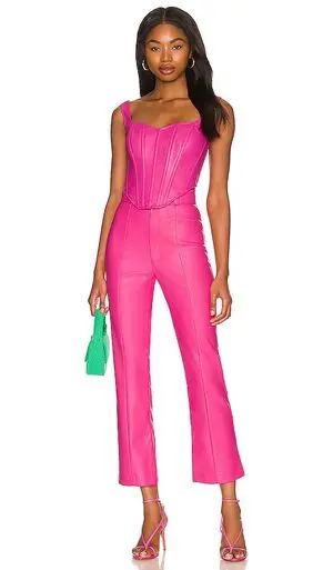 Bardot Polly Faux Leather Cropped Pant