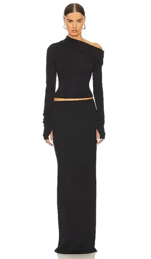 HELSA Matte Jersey Slim Skirt In . Also - Black