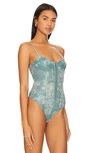 Free People X Intimately Fp Night Rhythm Corset Bodysuit - Denim-medium