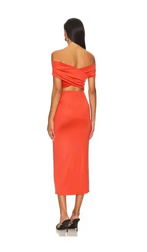 Nbd Off-the-shoulder Midi Dress With Cut-out Detail