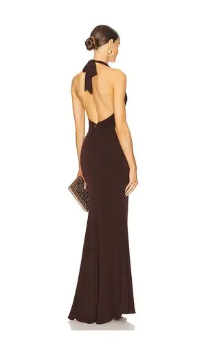 NOOKIE Illegal Halter Gown - Chocolate